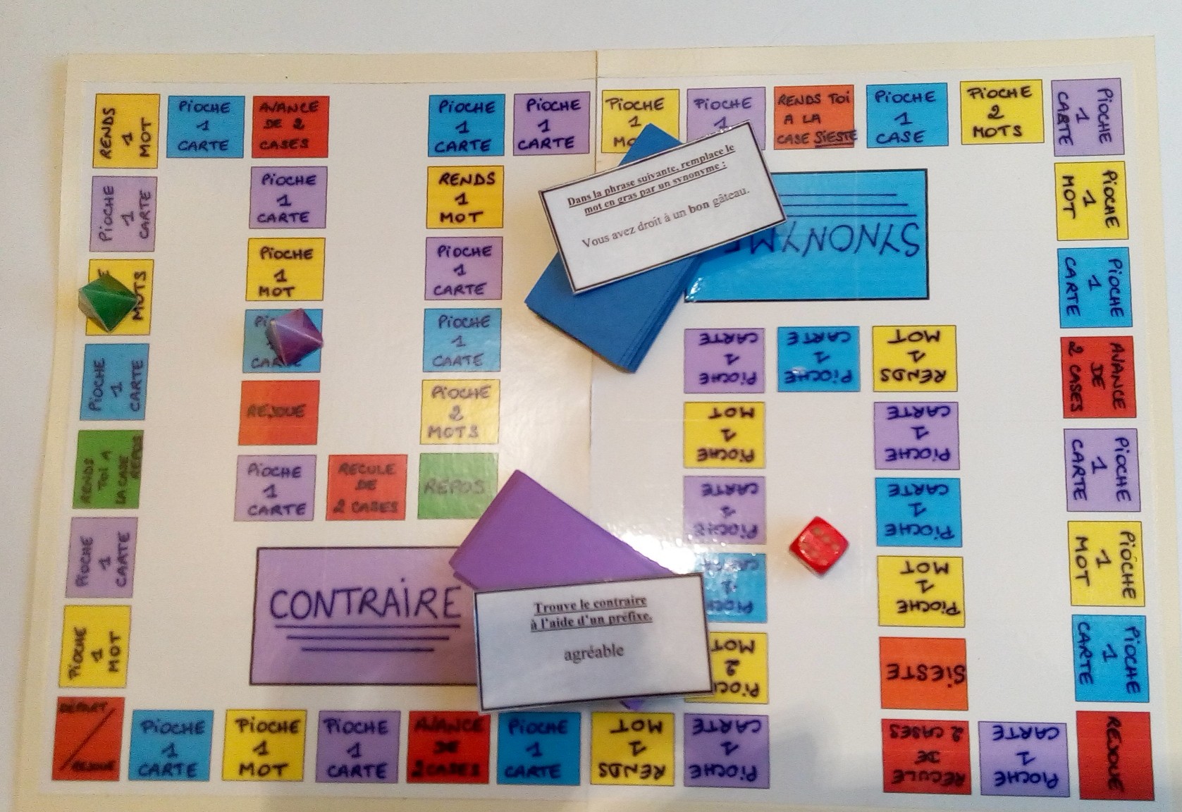 jeux pédagogiques - photo du jeu des synonymes et des contraires